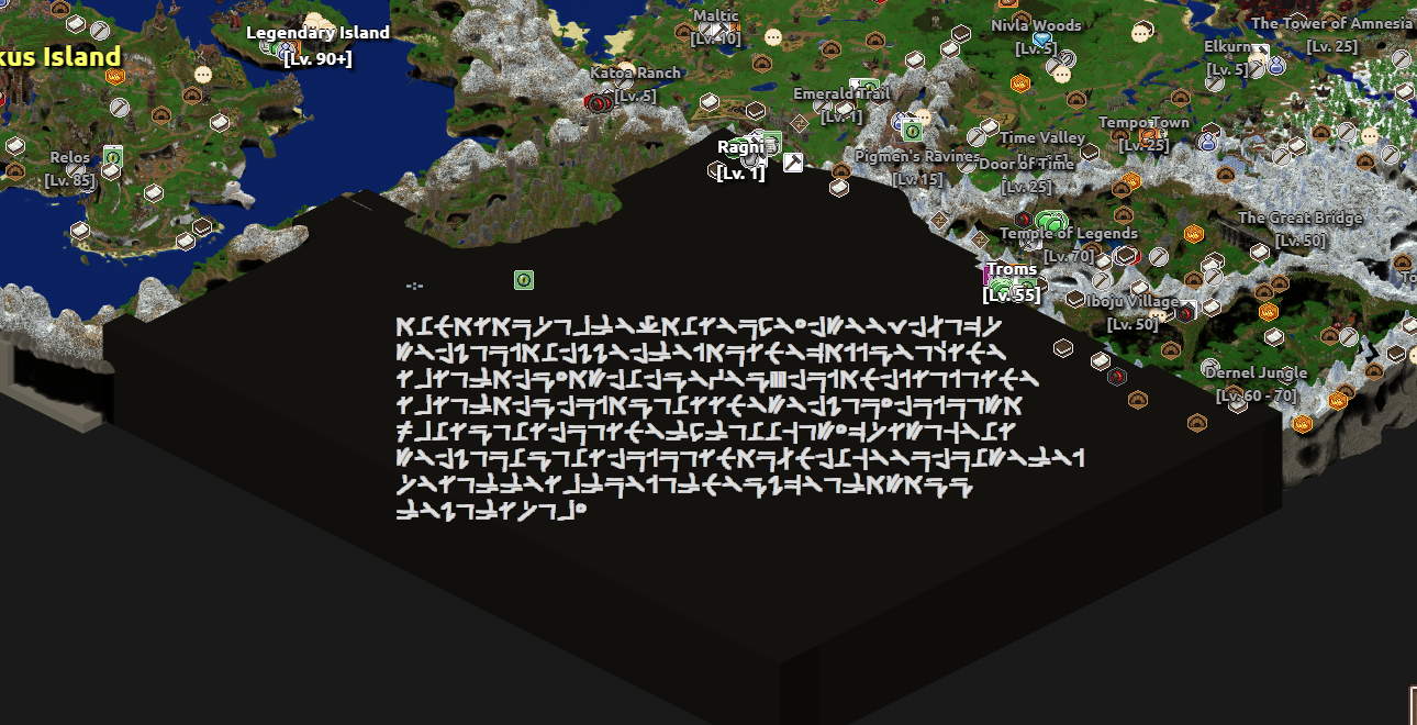 weird symbols on map?? | Wynncraft Forums